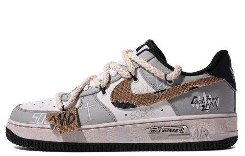 Nike Custom Air Force 1 Low 'Da Vinci Scarecrow Grey-White' - 620957 ...