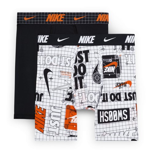 Nike Dri-FIT Printed Long Boxer Briefs 2-Pack 'White' - 9N1222-001 ...