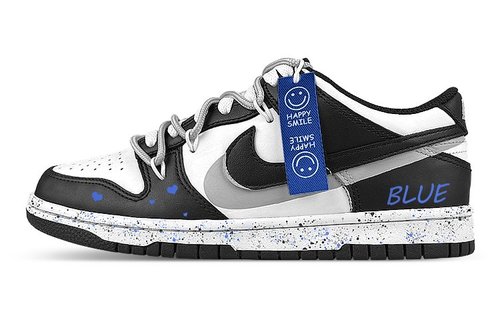 Nike Dunk Low 'Panda Smiley Blue Patch Heart Splatter Deconstructed ...