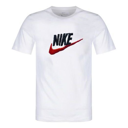 Nike Logo Round Neck Short Sleeve White 'Red' - AR4994-100 | Solesense