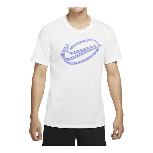 Nike Printing Geometry Pattern Logo Round Neck Short Sleeve White T ...