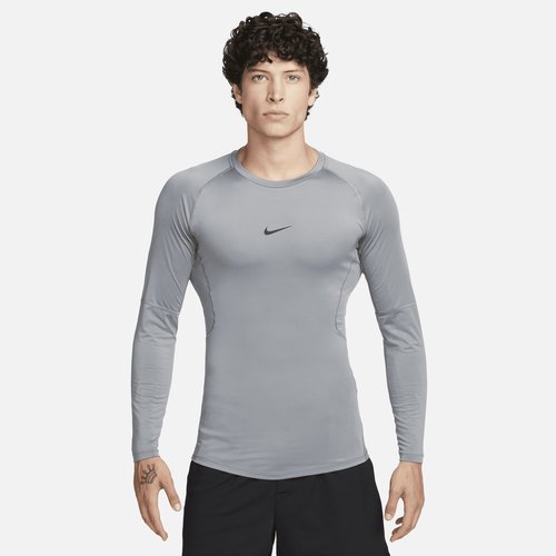 Nike Pro Dri-FIT Tight Long-Sleeve Fitness Top 'Smoke Grey/Black ...