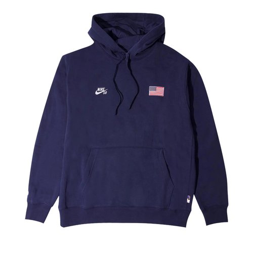 Nike SB Team USA Fleece Pullover Hoodie 'Obsidian/White' - FZ4102-451 ...
