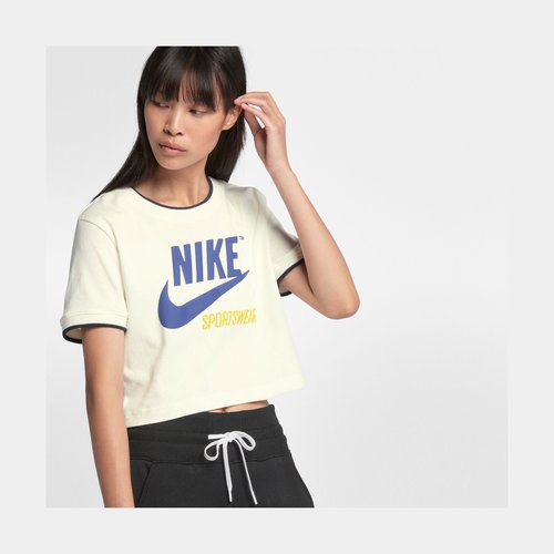 Nike Sportswear Archive Crop Top 'Sail/Grey/Blue' - AA1184-133 | Solesense