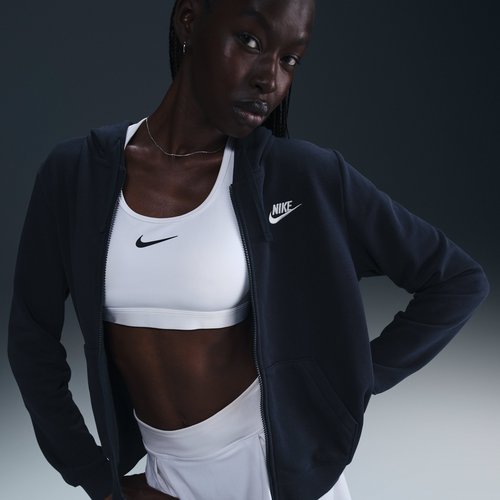 Nike Sportswear Club Fleece Full-Zip Hoodie 'Obsidian/White' - DQ5471 ...