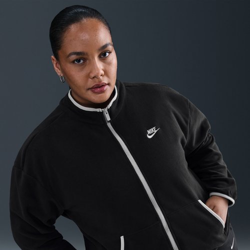 Nike Sportswear Club Fleece Loose Cozy Track Jacket Plus Size 'Black ...