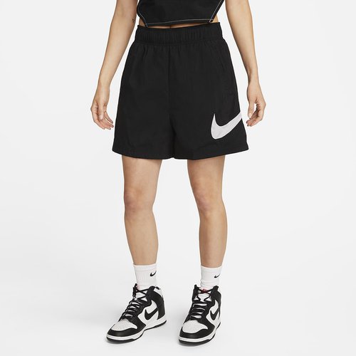 Nike Sportswear Essential High-Rise Woven Shorts 'Black/White' - DM6739 ...