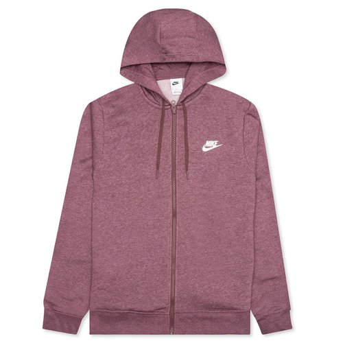 Nike Sportswear Fleece Full-Zip Hoodie 'Dark Wine/Heather' - BV4128-646 ...