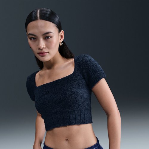 Nike Sportswear Phoenix Cozy BouclÃ© Short-Sleeve Cropped Knit Top ...