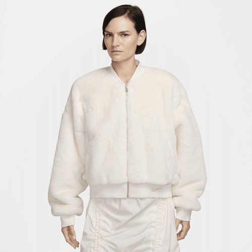Nike Sportswear Reversible Faux Fur Bomber 'Sail/Sanddrift' - FB8692 ...