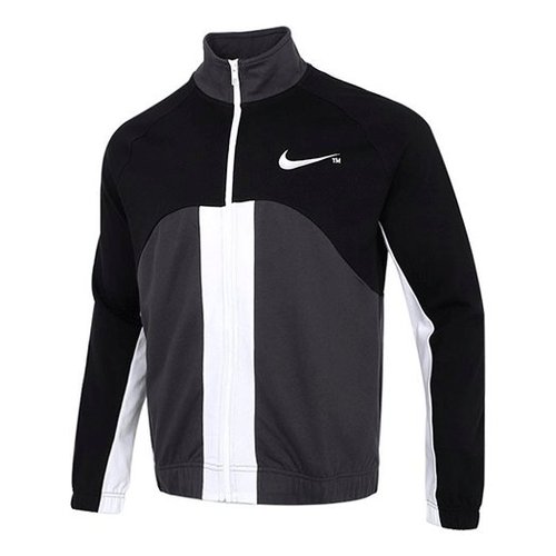 Nike Sportswear Swoosh Contrast Color Stitching Knit Stand Collar Logo ...
