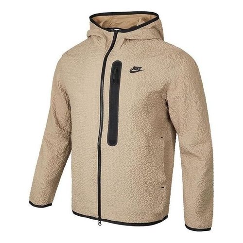 Nike Sportswear Tech Lined Woven Full-Zip Hooded Jacket 'Tan' - DQ4323 ...