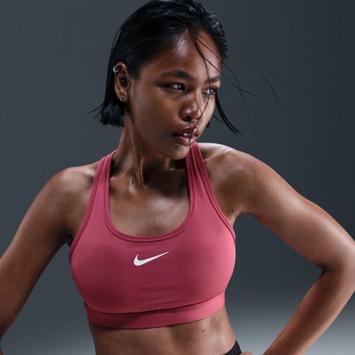 Nike Swoosh Medium Support Padded Sports Bra 'Sweet Beet/White ...