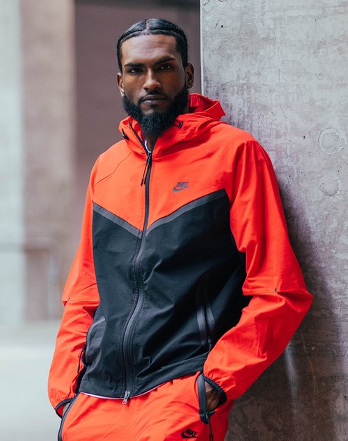 Nike Tech Windrunner Woven Full-Zip Jacket 'Black/Light Crimson/Black ...