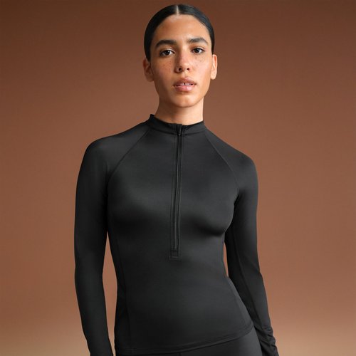 Nike SKIMS Shine Long-Sleeve Half-Zip Top 'Nskm Obsidian' - TPZUP7350W ...