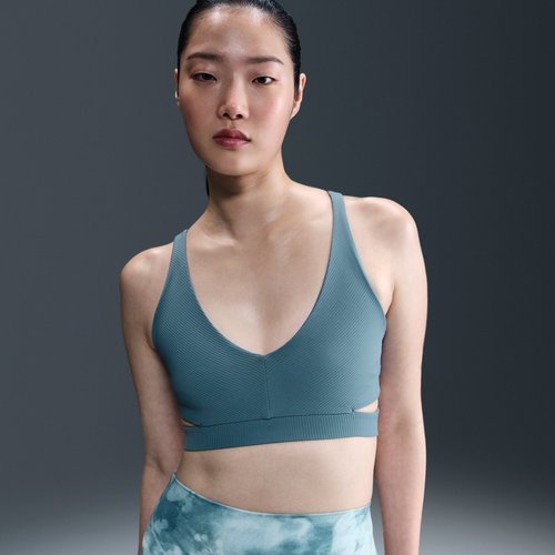 Nike Zenvy Rib Light-Support Padded Sports Bra 'Smokey Blue/White ...