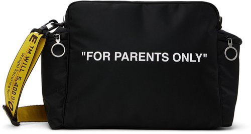 OFF-WHITE Black Changing Bag & Mat Set 'For Parents Only ...