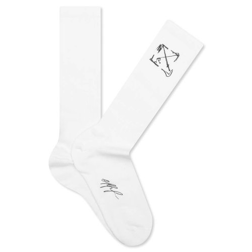 OFF-WHITE Scribble Arrow Socks 'White/Black' | Solesense