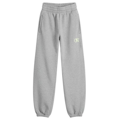 OFF-WHITE Embroidered OW Sweatpants 'Grey Melange Lime ...