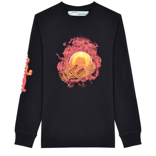 OFF-WHITE OFFWHITE Hands and Planet Long Sleeve T-Shirt 'Black' | Solesense
