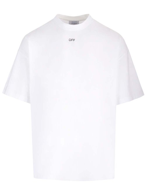 OFF-WHITE -White White Stamp Over T-shirt 'Off' - OMAA161C99JER0010110 ...