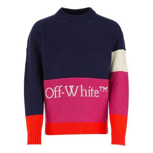 OFF-WHITE Multi Block Pullover Sweater 'Blue' - OMHE048R21KNI0014972 ...