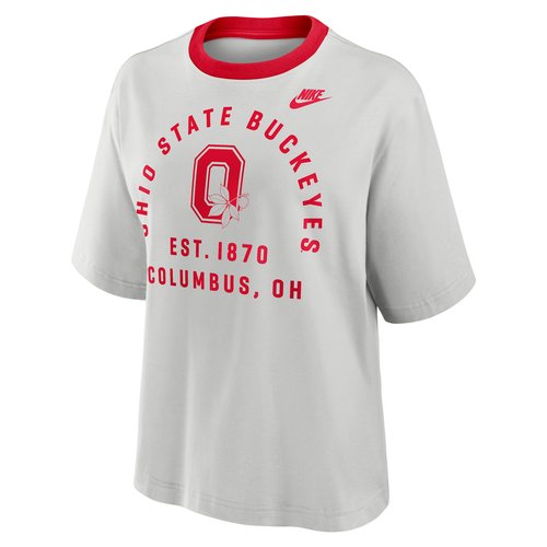 Ohio State Legacy Arch Script Boxy Nike College T-Shirt 'Photon Dust' - 01CM0CF1OBV-5GU | Solesense