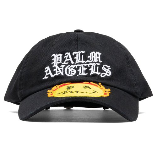 Palm Angels Burning Head Cap 'Black/Yellow' | Solesense