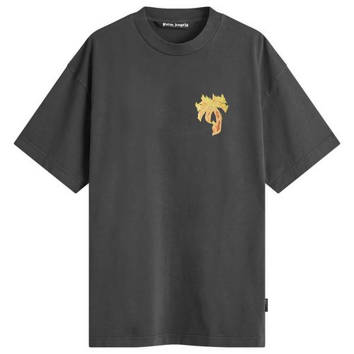 Palm Angels Black Burning Palm T-shirt 'Black Gold ...