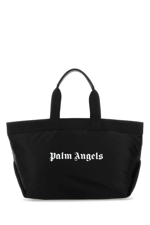 Palm Angels Black Fabric Shopping Bag '1001' - PMNA062F22LEA0011001 ...