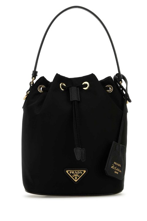Prada Black Nylon Bucket Bag - 1BE067VWOMRV44F0002 | Solesense