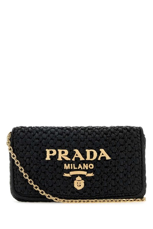 Prada Black Raffia Crossbody Bag - 1BF134VCOB2M2TF0ES7 | Solesense