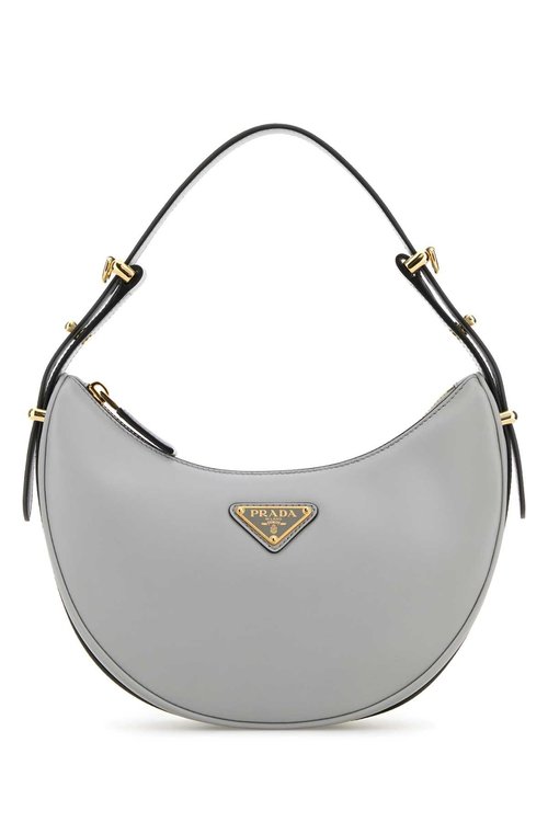 Prada Light Grey Leather Arquã¨ Handbag - 1BC194_ASK_F01IB | Solesense