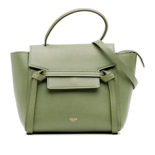 Pre-owned CELINE Nano Grained Calfskin Belt Bag Ladies S-CU-3199 'Green ...