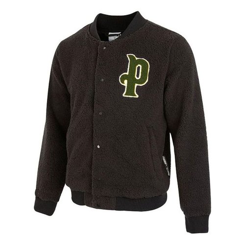 PUMA Logo Sherpa Baseball Jacket 'Black' - 536182-01 | Solesense