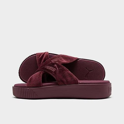 PUMA Velvet Platform Slide Sandals 'Zinfandel' - 380675-01 | Solesense