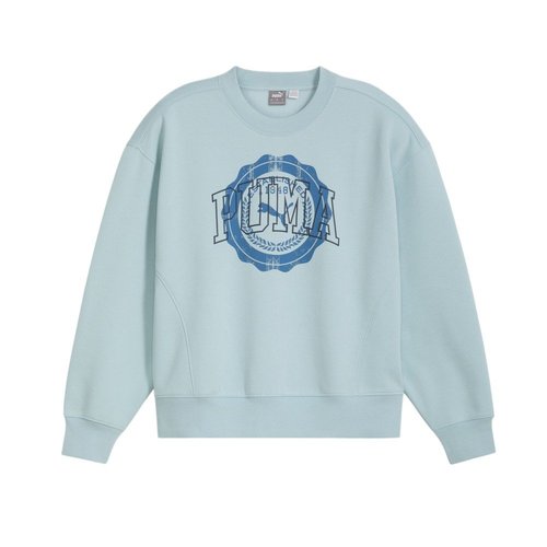 PUMA Vintage Sport Crew Logo Crew Neck Long Sleeve Sweatshirt 'Blue ...