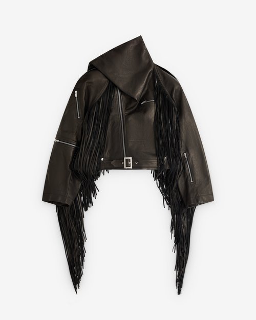 Rick Owens Cropped Scarf Flight Jacket 'Black' - RO02E4793-NV-F1 ...
