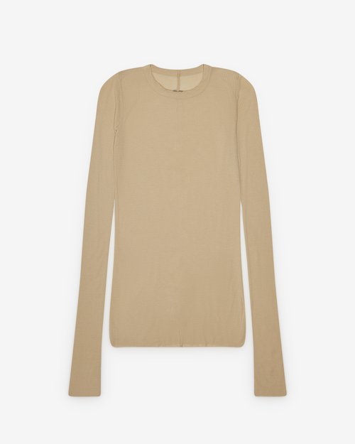 Rick Owens Rib Long Sleeve T-Shirt 'Sand' - RP01F6202 RC 138 | Solesense