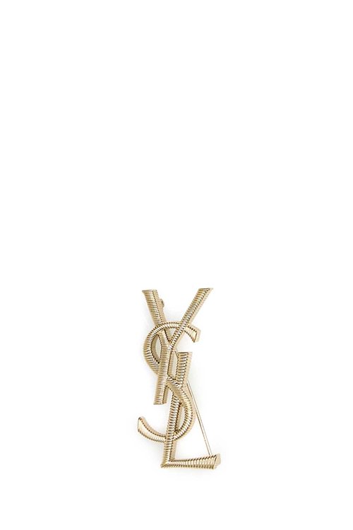 Saint Laurent Cassandre Logo Engraved Brooch - 804317Y15008030 | Solesense