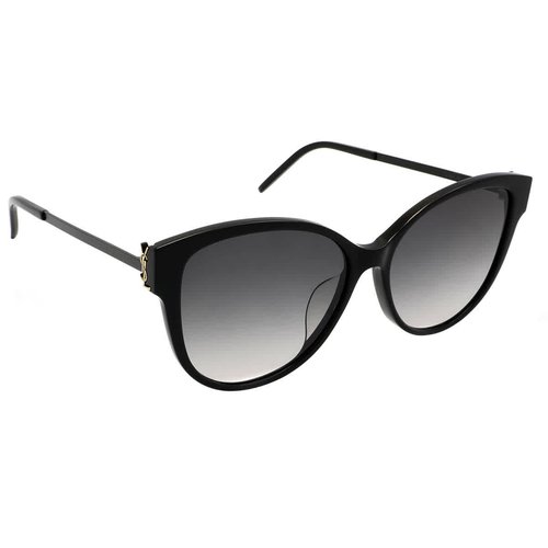 Saint Laurent Smoke Cat Eye Ladies Sunglasses SL M48S A K 002 56 'Black' - SL M48S A/K 002 ...