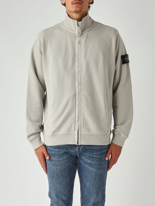 Stone Island Full-zip Tasche Laterali In Cotone Soft-touch Collo In ...