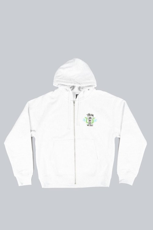 Stüssy Skull Crest Zip Hood 'Ash Heather' - 1974904-ASHH | Solesense