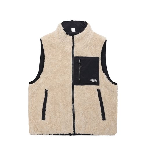 Stüssy Sherpa Reversible Vest 'Beige' - 118528-BEIGE | Solesense