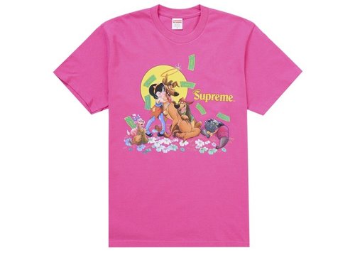 Supreme All Dogs Go To Heaven Tee Shirt 'Fuchsia' | Solesense