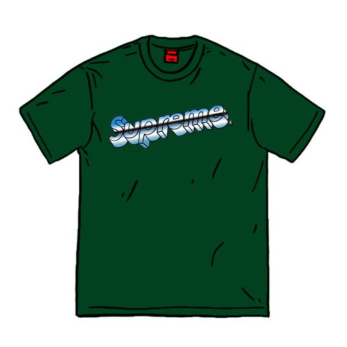 Supreme Chrome Logo Tee 'Dark Green' | Solesense