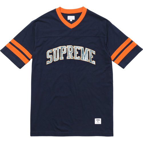 Supreme Glitter Arc Football Top 'Navy Blue' | Solesense
