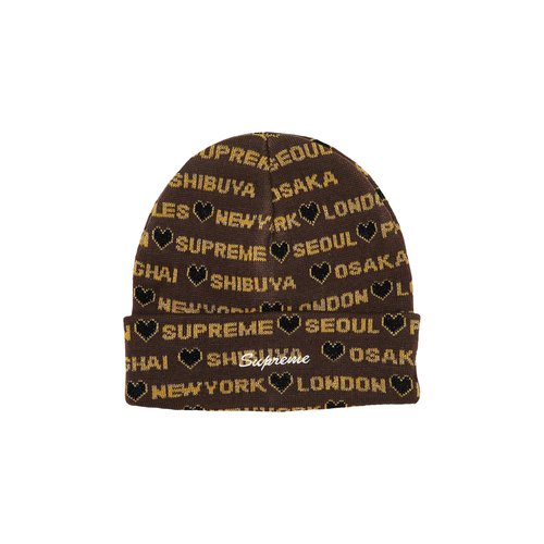 Supreme Hearts Beanie 'Brown' - FW24BN48 BROWN | Solesense