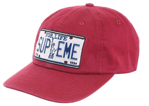 Supreme License Plate 6Panel 'Cranberry' | Solesense