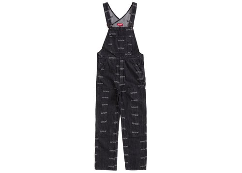 Supreme Logo Denim Overalls 'Black' | Solesense